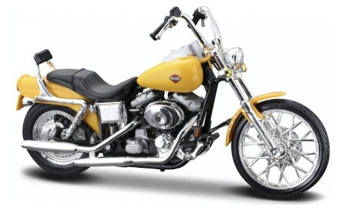 Macheta auto Harley Davidson FXDWG Dyna Glide Wide, yellow, 2001 scala ...
