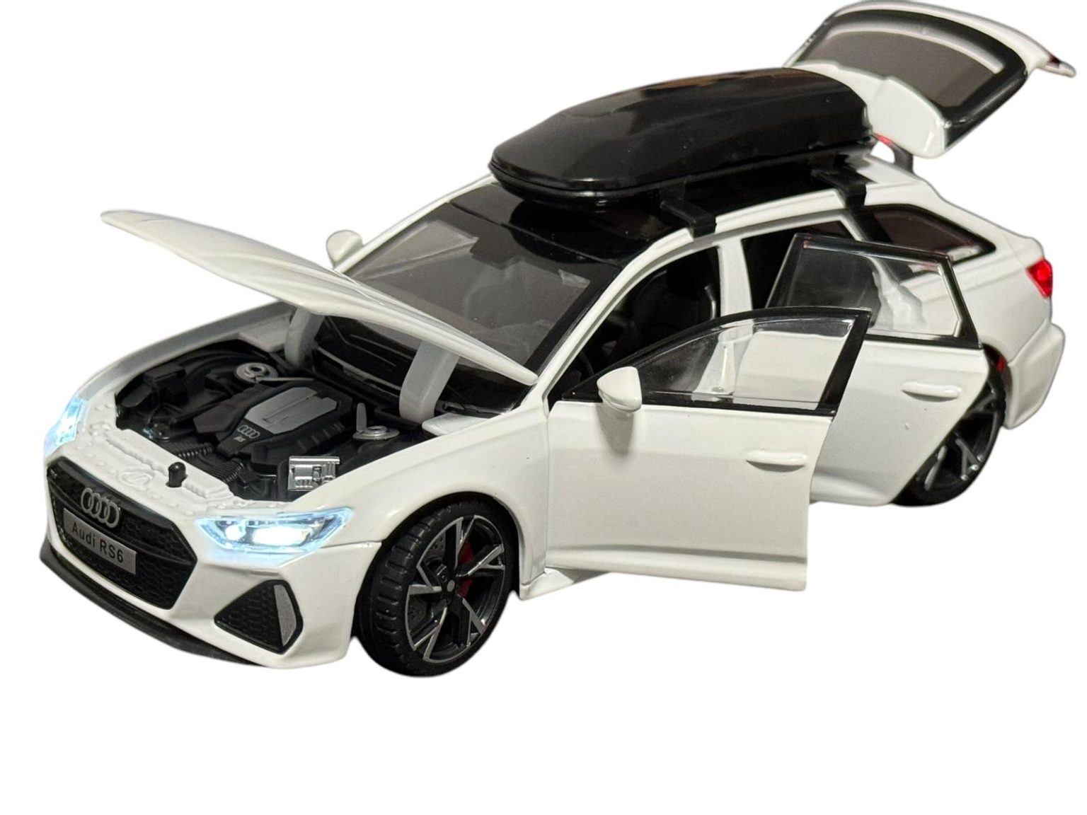 Macheta auto Audi RS6 Avant Black 2019 (replica) cu led-uri si sunete ...